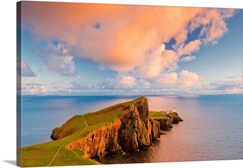Neist Point Lighthouse At Sunset, Isle Of Skye, Scotland | Great Big Canvas
