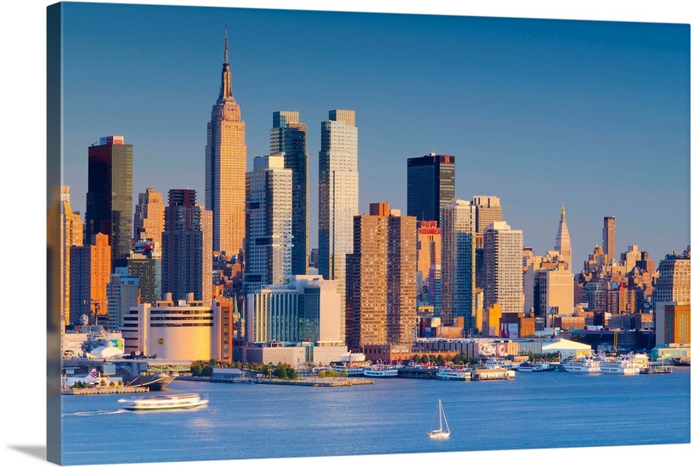 New York, Manhattan, Midtown skyline across the Hudson River Wall Art, Canvas Prints, Framed ...