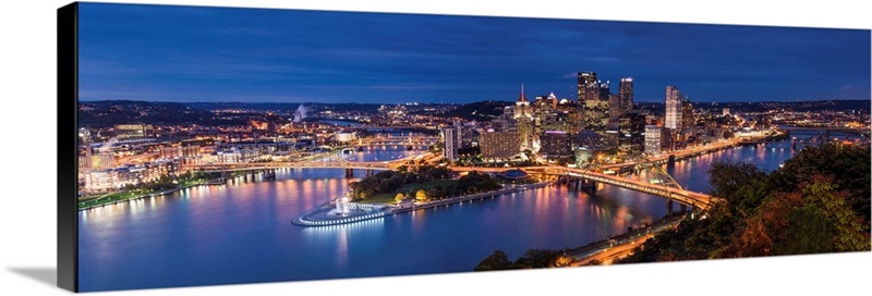 Pittsburgh Skyline At Night, Pennsylvania, USA | Great Big Canvas