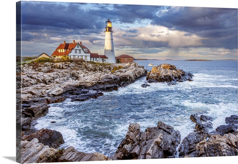 Portland Head Lighthouse, Cape Elizabeth, Sunset Portland Maine, New ...
