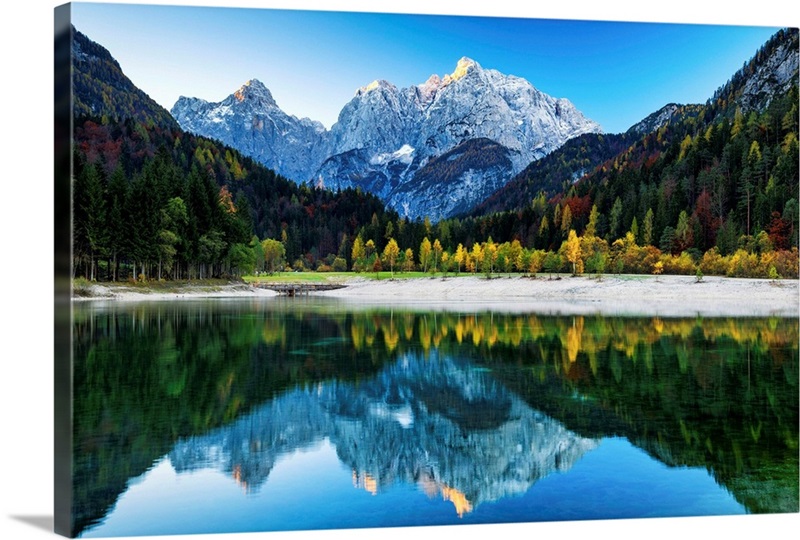 Prisojnik And Mali Razor Reflecting In Jasna Lake, Near Kranjska Gora ...