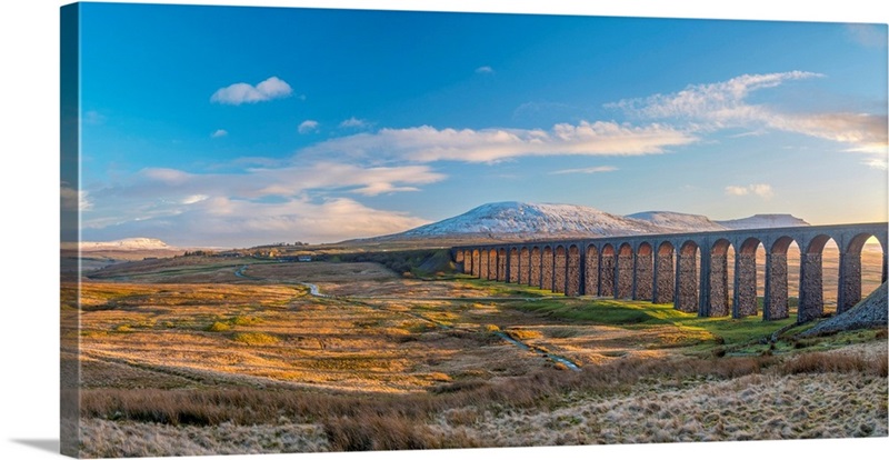 Ribblehead Viaduct And Ingleborough Mountain, North Yorkshire, UK ...