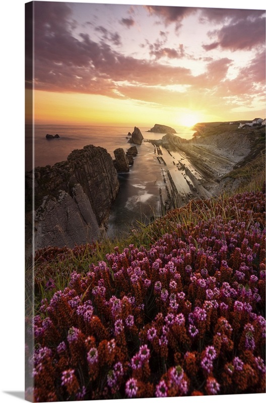 Sunrise At Playa De La Arnia, Boo De Pielagos, Cantabria, Spain | Great ...