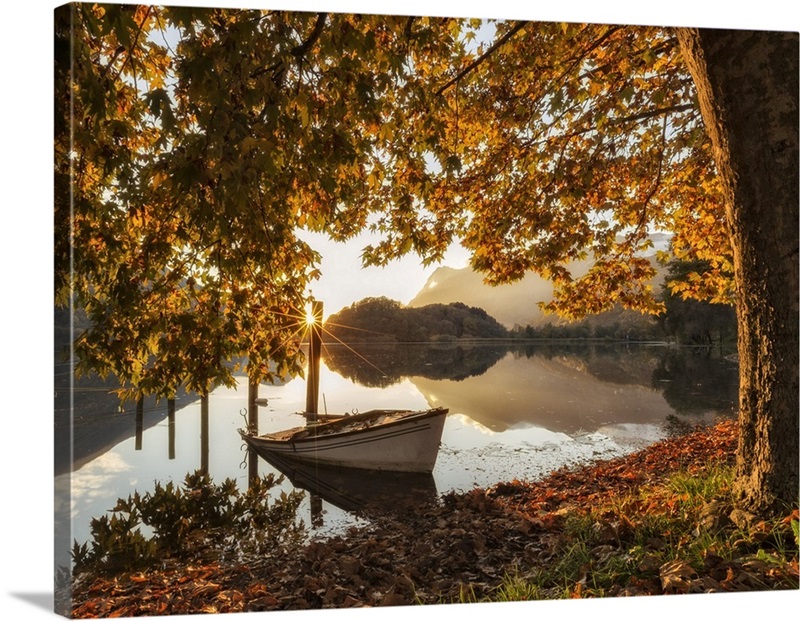 Sunset Over Lake Piano Natural Reserve In The Middle Of Lake Como And ...