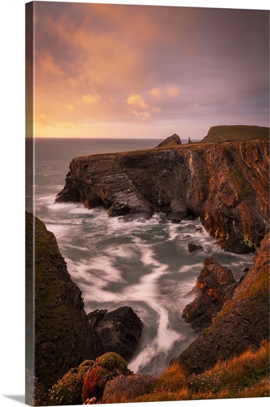 Sunset Over The Dramatic Cliffs Of North Cornwall, England | Great Big ...