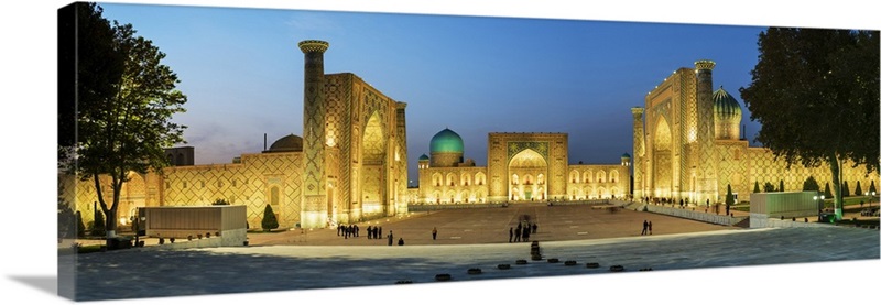 The Registan square and its three madrasahs. | Great Big Canvas
