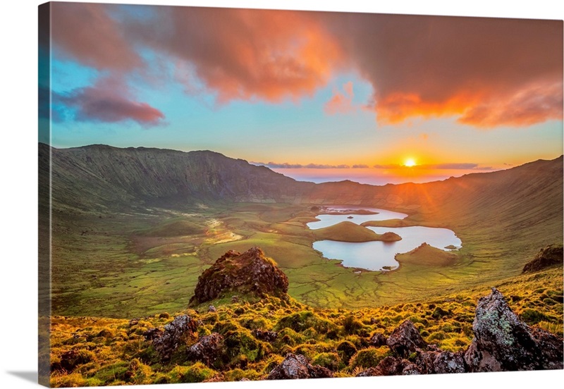 Volcanic Crater Caldeirao, Corvo Island, Azores, Portugal | Great Big ...