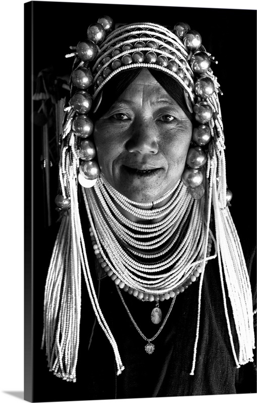 Woman Of The Akha Tribe In Traditional Dress, In A Hill Village Near ...