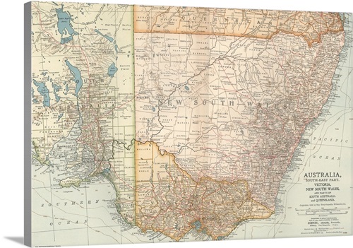 Australia, South-East Part - Vintage Map | Great Big Canvas