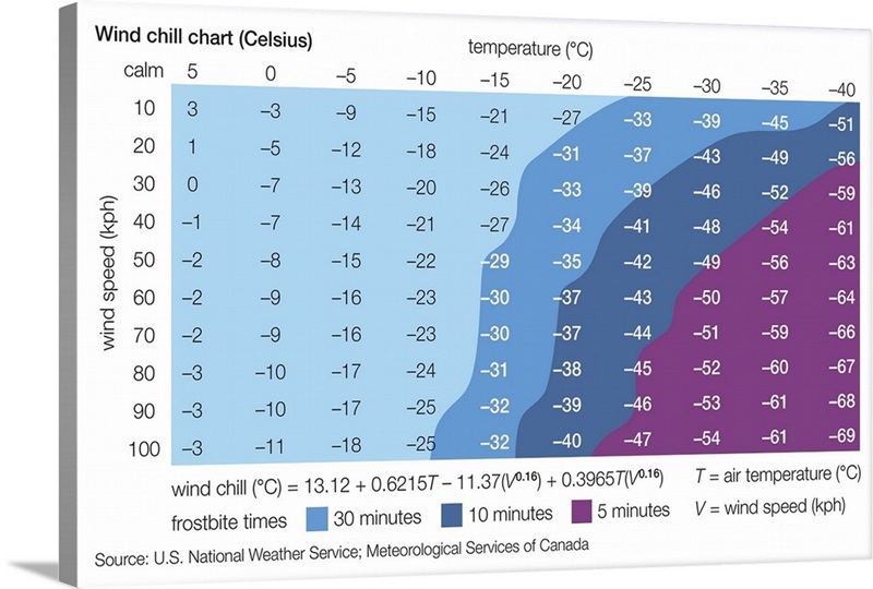 Celsius Wind Chill Chart | Great Big Canvas