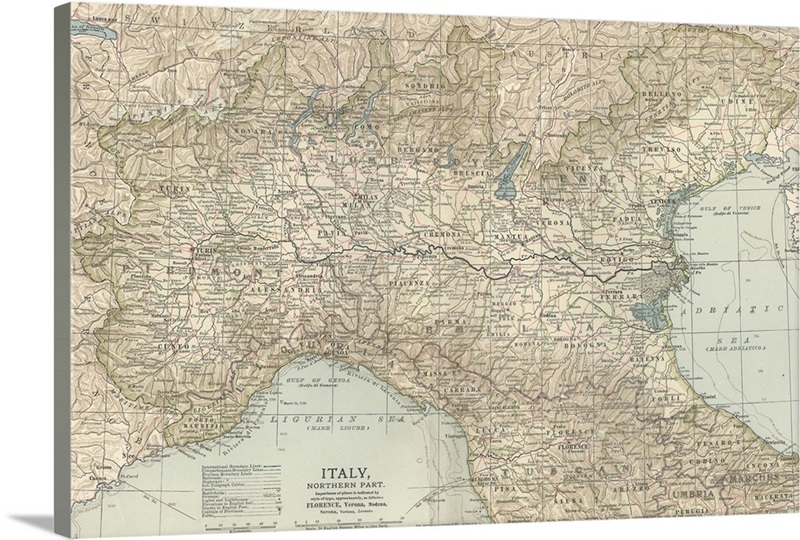 Italy, Northern Part - Vintage Map | Great Big Canvas