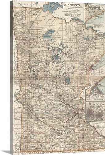 Minnesota - Vintage Map | Great Big Canvas