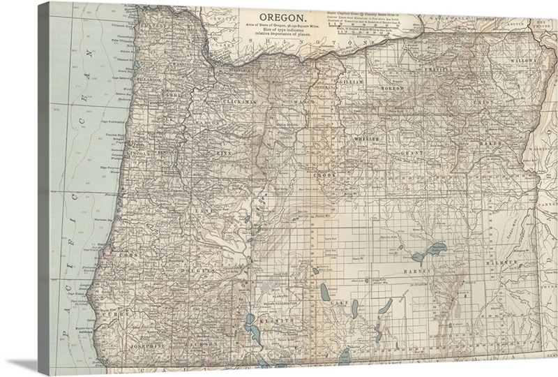 Oregon - Vintage Map | Great Big Canvas