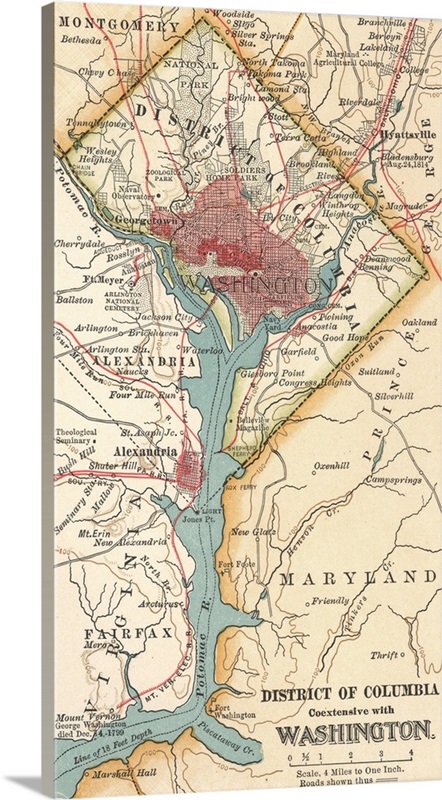 Washington, DC - Vintage Map | Great Big Canvas