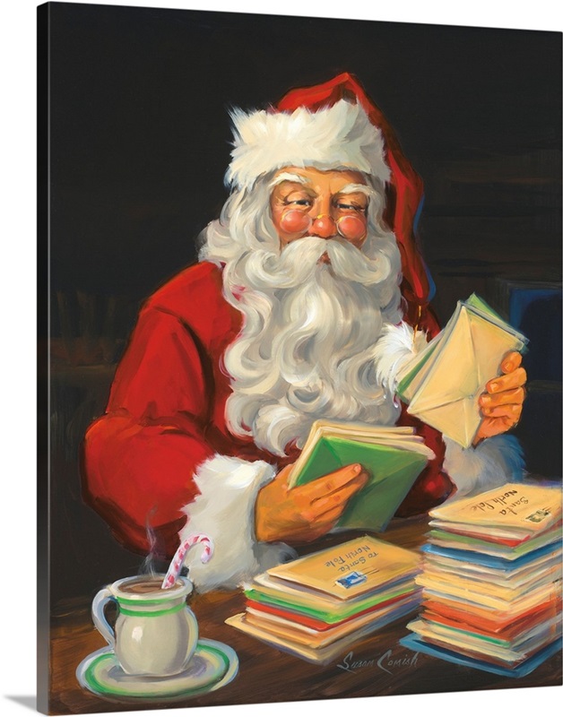Santa Reading Letters | Great Big Canvas