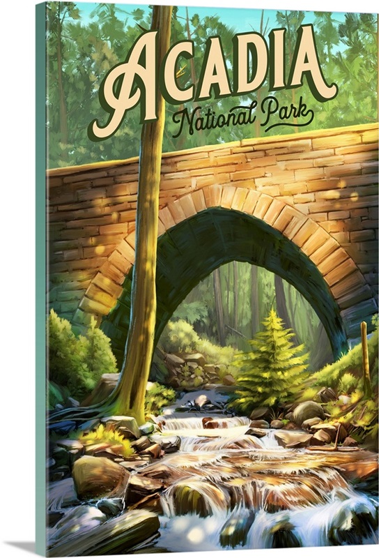 Acadia National Park, Hemlock Bridge: Retro Travel Poster | Great Big ...