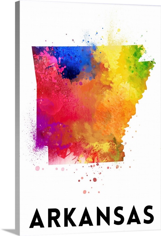 Arkansas - State Abstract Watercolor | Great Big Canvas
