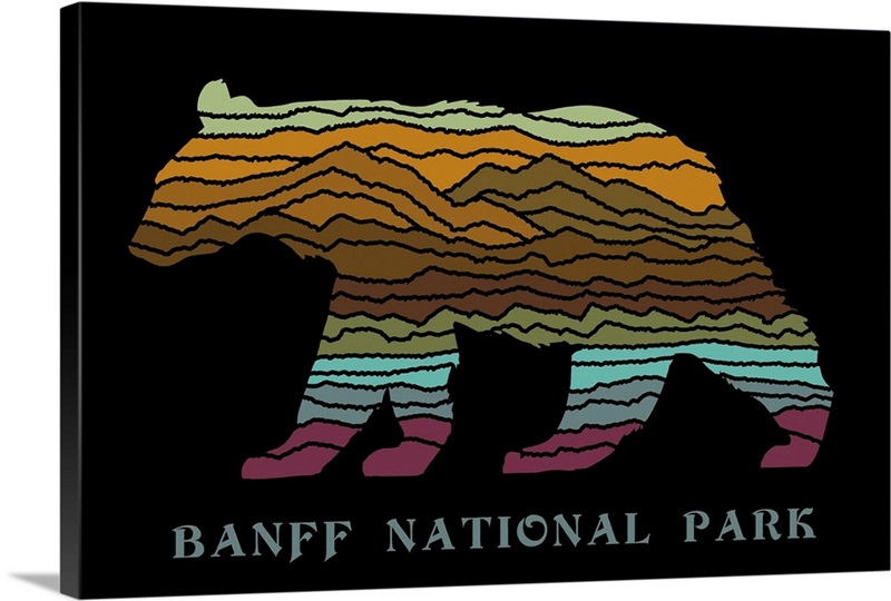 Banff National Park, Bear Stripes: Graphic Travel Poster | Great Big Canvas