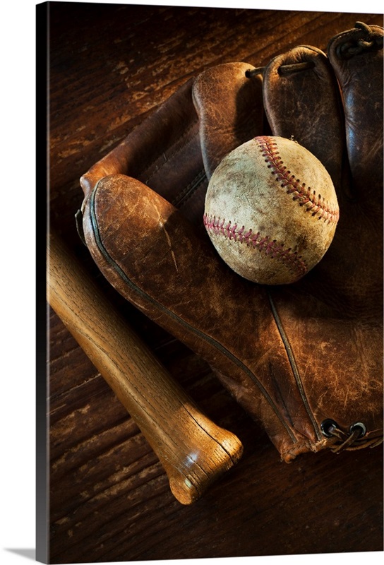 Baseball, Mitt & Bat | Great Big Canvas
