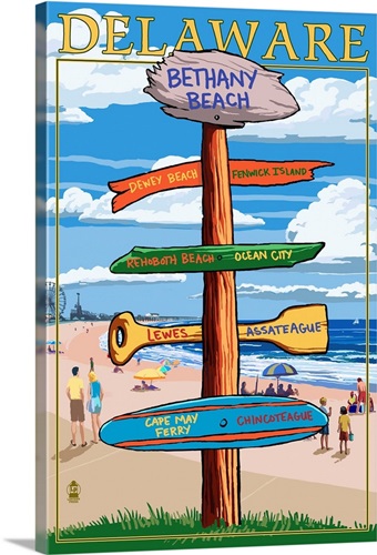 Bethany Beach, Delaware, Destination Signpost | Great Big Canvas