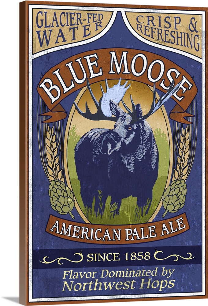 Blue Moose - Northwest Pale Ale: Retro Travel Poster | Great Big Canvas