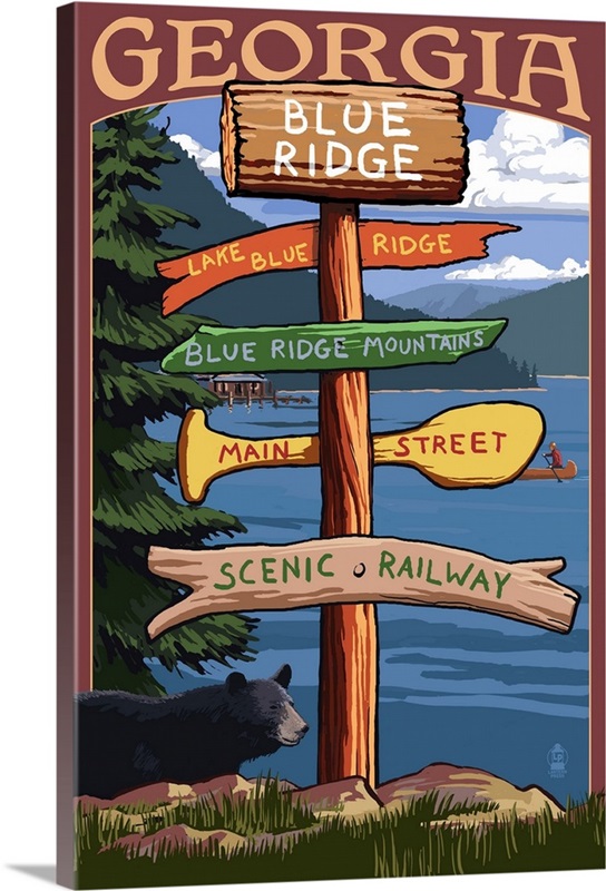 Blue Ridge, Georgia, Destination Signpost | Great Big Canvas