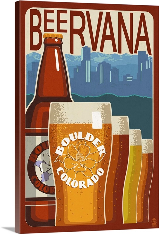 Boulder, Colorado - Beervana Vintage Sign: Retro Travel Poster | Great ...
