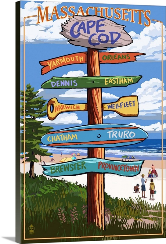 Cape Cod, Massachusetts - Sign Destinations (Version 2): Retro Travel ...