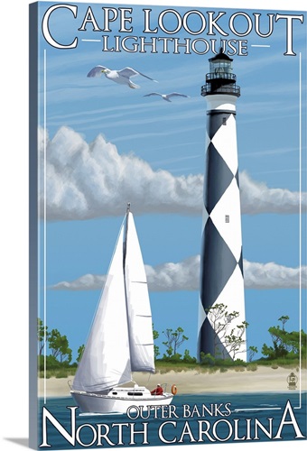 Cape Lookout Lighthouse - Outer Banks, North Carolina: Retro Travel ...