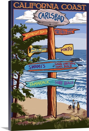 Carlsbad, California - Destination Sign: Retro Travel Poster | Great ...