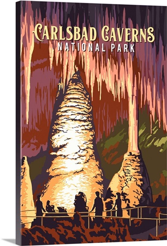 Carlsbad Caverns National Park, Cave Interior: Retro Travel Poster ...