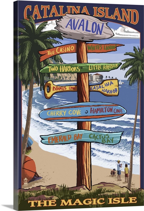Catalina Island, California, Destination Sign | Great Big Canvas