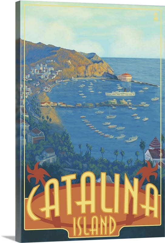 Catalina Island, California: Retro Travel Poster | Great Big Canvas