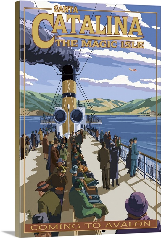Catalina Island, California, Steamer Coming to Avalon | Great Big Canvas