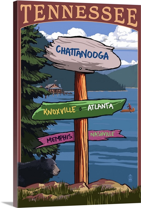 Chattanooga, Tennessee, Destination Signpost | Great Big Canvas