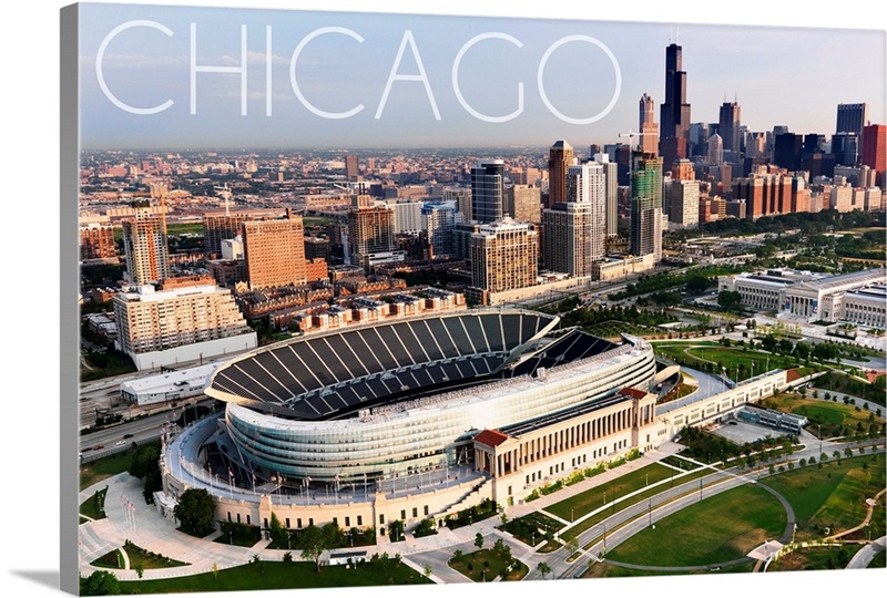 Chicago, Illinois, Aerial of Soldier Field | Great Big Canvas