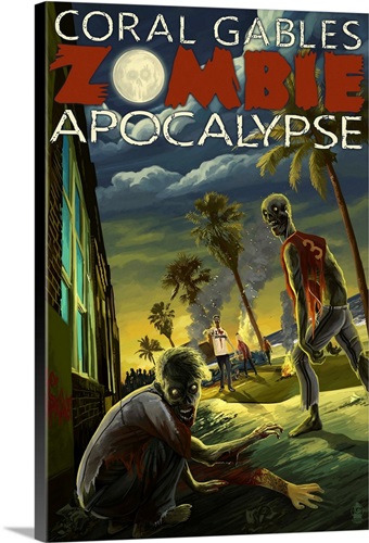 Coral Gables, Florida - Zombie Apocalypse: Retro Travel Poster | Great ...