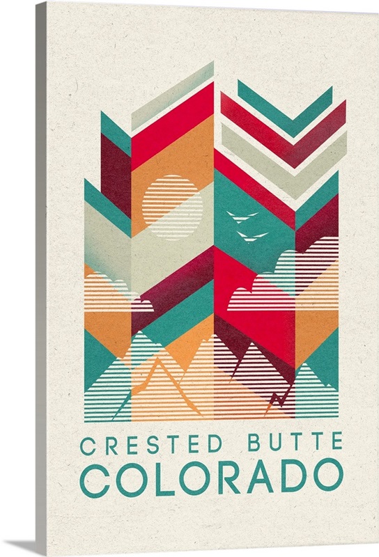 Crested Butte, Colorado - Geometric Line Art | Great Big Canvas
