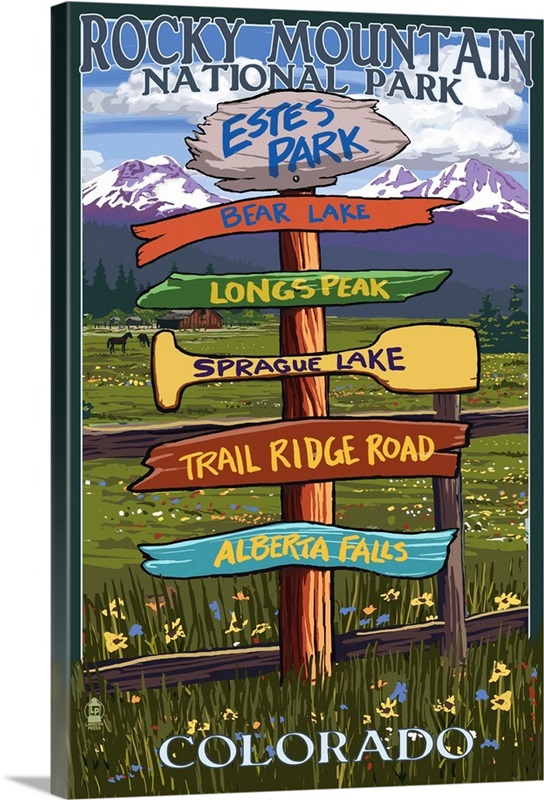 Estes Park, Colorado - Sign Destinations: Retro Travel Poster | Great ...