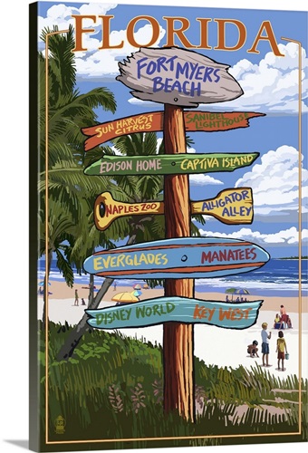 Fort Myers Beach, Florida, Destination Signs | Great Big Canvas