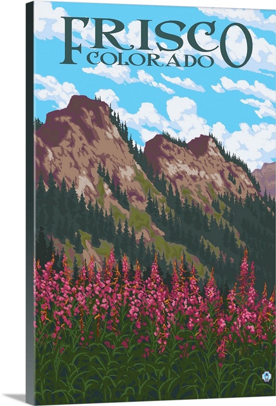 Frisco, Colorado - Fireweed and Mountains: Retro Travel Poster | Great ...