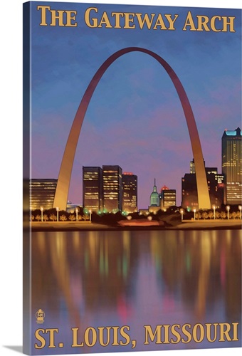 Gateway Arch - St. Louis, MO: Retro Travel Poster | Great Big Canvas