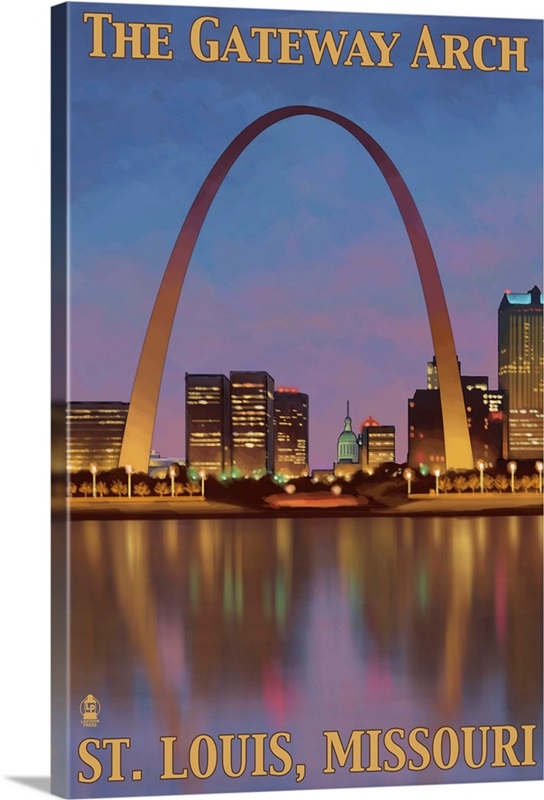Gateway Arch - St. Louis, MO: Retro Travel Poster | Great Big Canvas