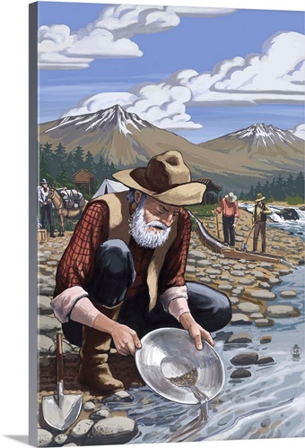 Gold Panner: Retro Poster Art | Great Big Canvas