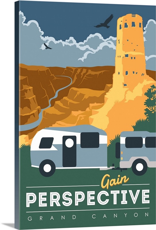 Grand Canyon National Park, Gain Perspective: Graphic Travel Poster ...