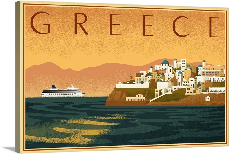 Greece - Lithograph | Great Big Canvas