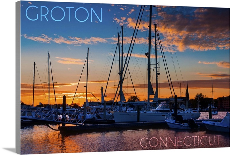 Groton, Connecticut, Sailboats at Sunset | Great Big Canvas