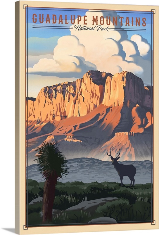 Guadalupe Mountains National Park, Sunrise On Mountainscape: Retro ...