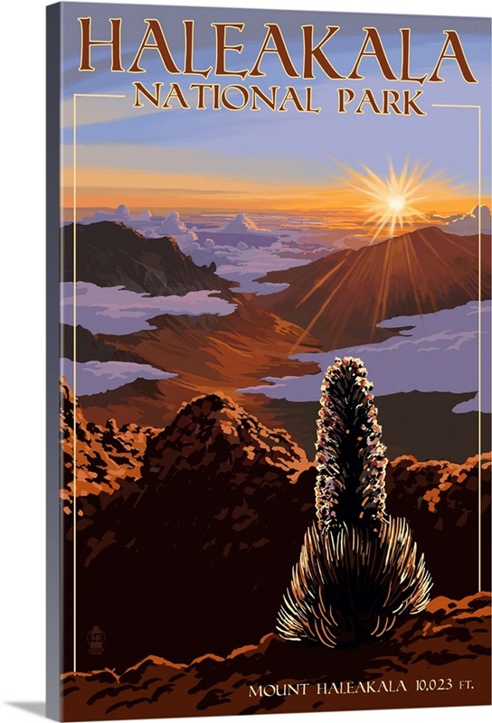 Haleakala National Park, Sunrise On Mount Haleakala: Retro Travel ...