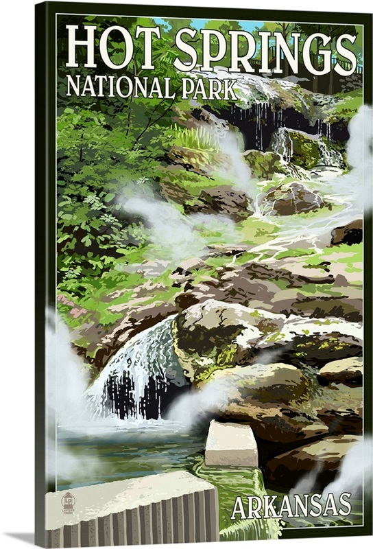 Hot Springs National Park, Display Springs: Retro Travel Poster | Great ...